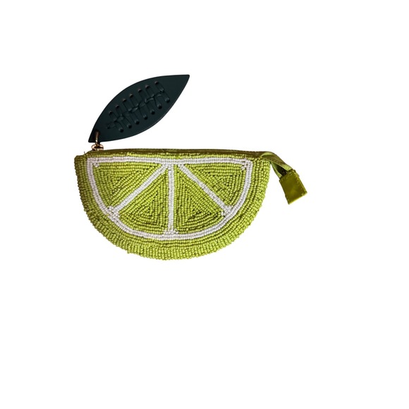 Accessories | Viral Tiktok Beaded Fruit Slice Green Lime Coin Purse Made In India New | Poshmark
